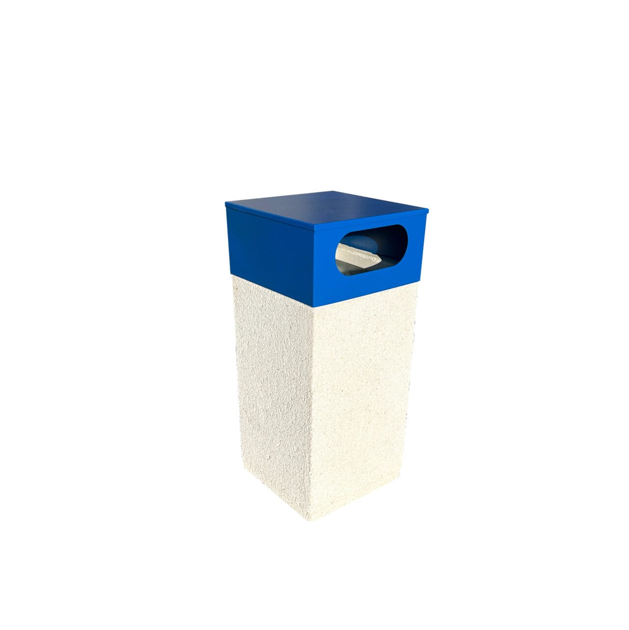 Cos de gunoi stradal selectiv din beton cu aspect de marmura alba 38x70 ...